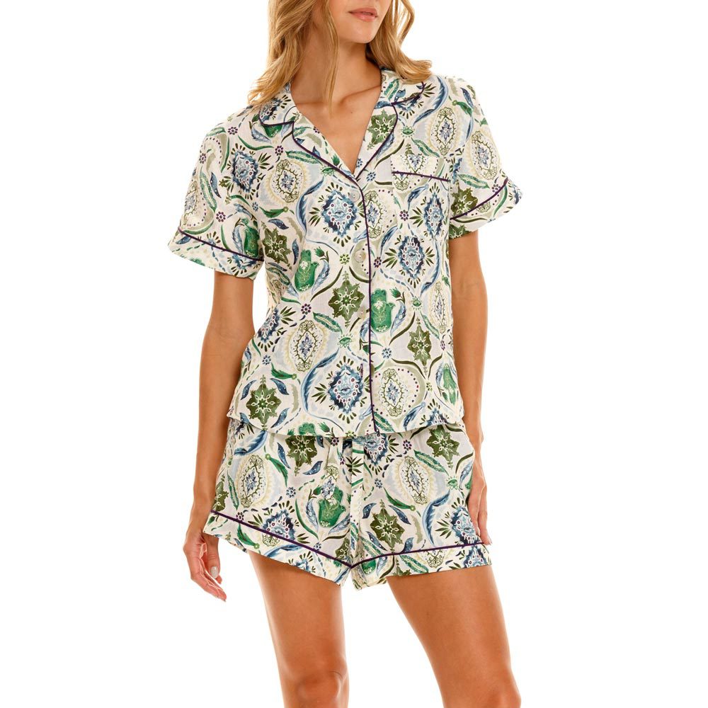 Nina Hamsa Blessing Green Short Pajama Set – The Lazy Poet